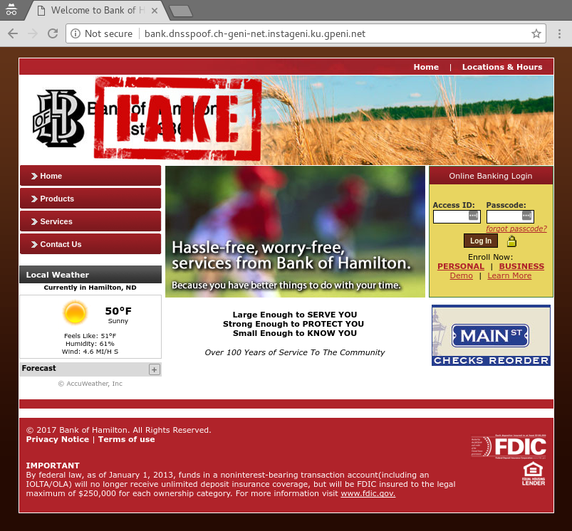 Redirect traffic to a wrong or fake site with DNS spoofing on a LAN